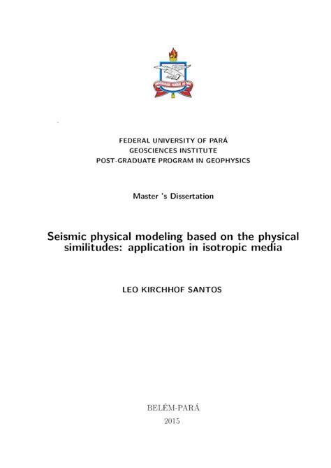 Pdf Seismic Physical Modeling Based On The Physical Repositorio