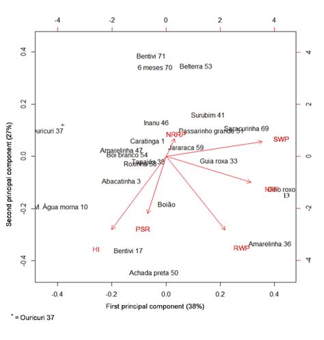 The First And Two Principal Components Showing The Relationship Among