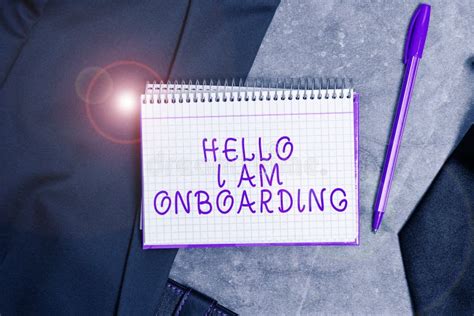 Writing Displaying Text Hello I Am Onboarding Conceptual Photo Action