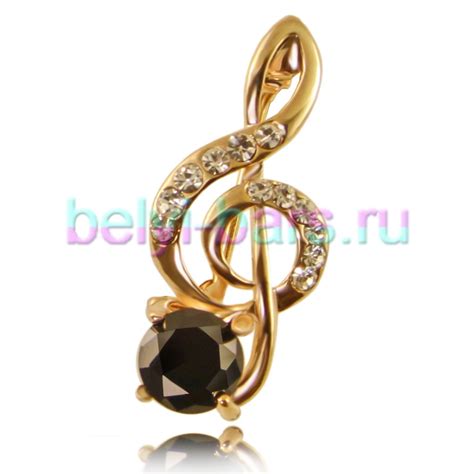 Брошь скрипичный ключ золото купить в интернет магазине Белый Барс Брошь Бижутерия Золото
