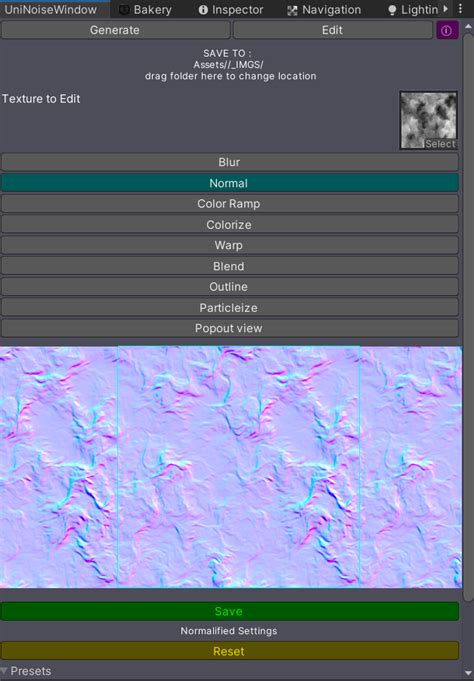 free noise and pattern image generator in editor uninoise r unity3d