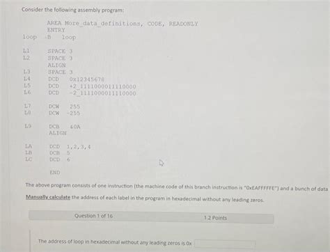solved consider the following assembly program area moie