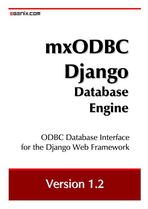 Pdf Mxodbc For Django Odbc Interface For The Django Web · Pdf