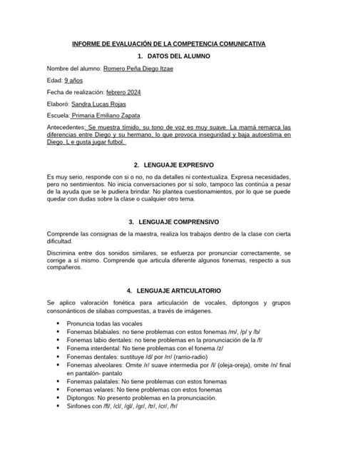 Informe Diego Itzae 4°a Pdf