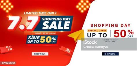 77 쇼핑 데이 세일 배너 템플릿입니다 벡터 일러스트레이션 배너는 온라인 쇼핑 웹 사이트 또는 소셜 미디어 광고에서 사용할 수 있습니다 3차원 형태에 대한 스톡 벡터 아트