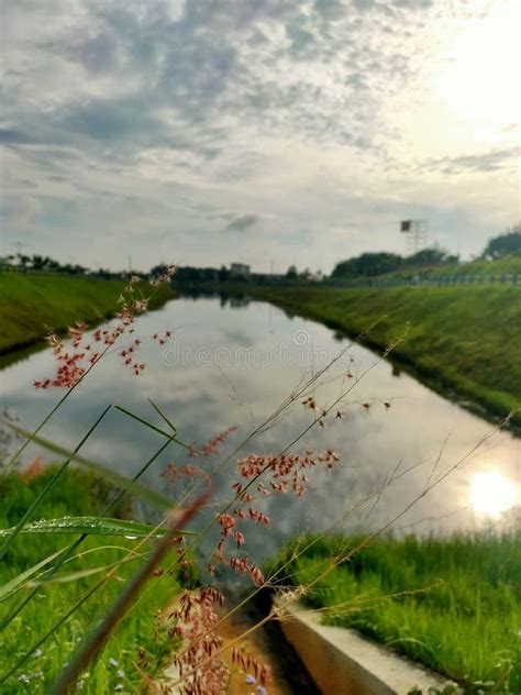 Morning At Embung A Itera Lampung Stock Image Image Of Reflection