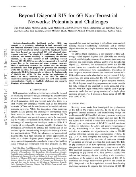 Pdf Beyond Diagonal Ris For 6g Non Terrestrial Networks Potentials And Challenges