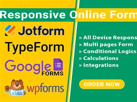 Any Online Form Questionnaire Survey Using Googleform Jotform Jotforms Upwork