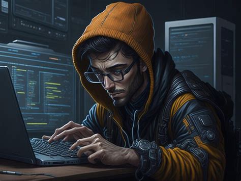 Premium Ai Image Portrait Of Male Computer Programmer