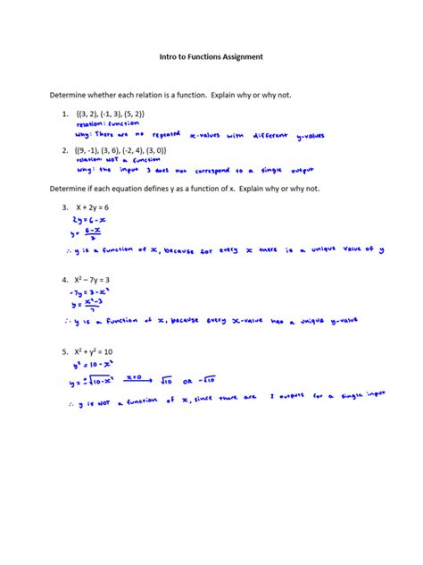 intro to functions assignment pdf