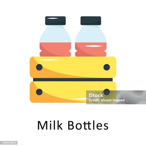 우유 병 벡터 플랫 아이콘 디자인 일러스트 일러스트 흰색 배경에 기호 Eps 10 파일 건강한 생활방식에 대한 스톡 벡터 아트 및 기타 이미지 건강한 생활방식 귀여운