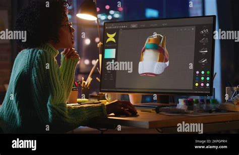 woman creating 3d model at computer stock video footage alamy
