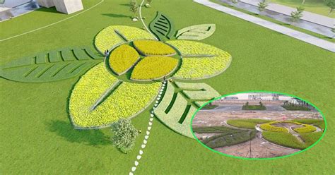 សួនរំដួលដ៏ស្រស់ស្អាត ដែលកំពុងរៀបចំធ្វើឡើង នៅអាកាសយានដ្ឋានអន្តរជាតិ សៀមរាបអង្គរ Khmerload