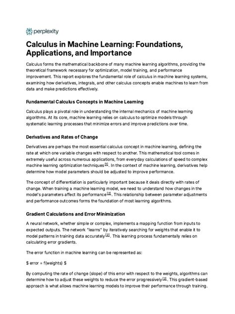 Calculus In Machine Learning Explained Pdf Machine Learning