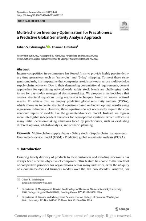 multi echelon inventory optimization for practitioners a predictive