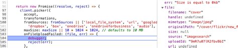 onfileuploadfailed called with size is equal to 0kb when selecting