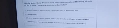 Solved Labster Lab Question Control Of Microbial Growth Chegg