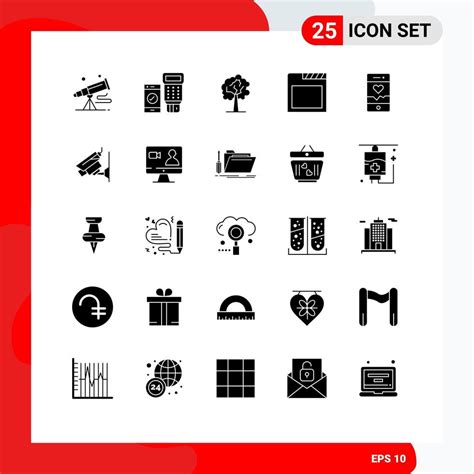 25 Universal Solid Glyphs Set for Web and Mobile Applications smartphone analysis scan tabs app ...