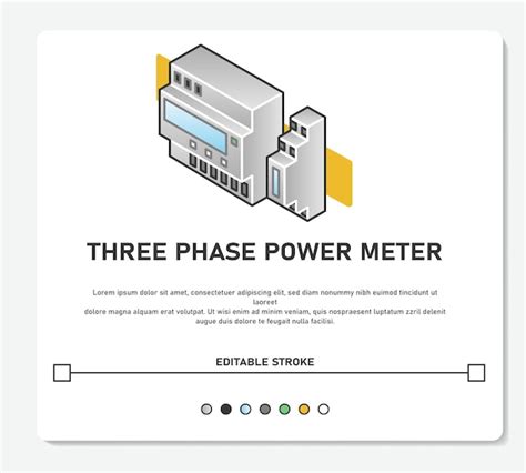 Premium Vector Three Phase Energy Power Meter Branch Feeder