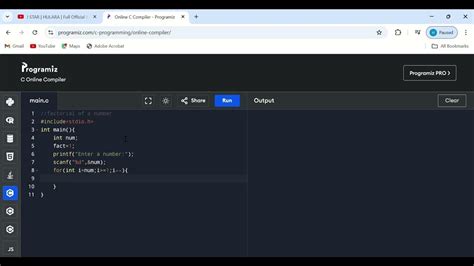 Factorial Of A Number Using For Loop C Programming Language Easy And Simple Method For Beginers