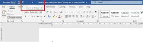 How To Redo On Windows With A Hotkey
