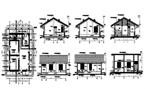 Single Story House Module Elevation Section Plan And Auto Cad Details Dwg File Artofit