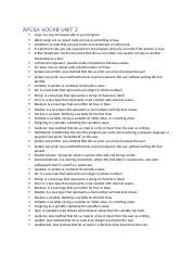 APCSA VOCAB UNIT 2 Docx APCSA VOCAB UNIT 2 Loop Is A Way To Repeat Code In Your Program