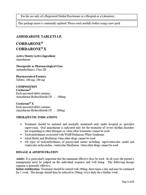 Cordarone® And Cordarone® X Tablets Pi Download Free Pdf