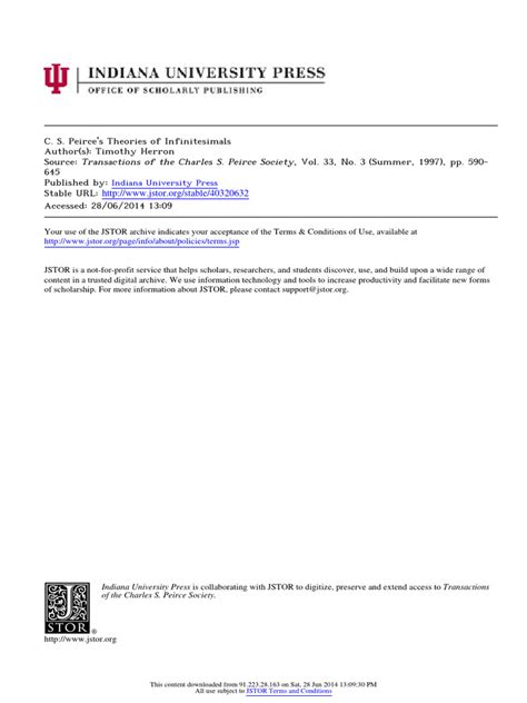 peirce and his theory of infinitesimals pdf charles sanders peirce
