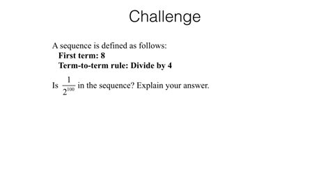 a23a generating terms of a sequence from either a term to term or a