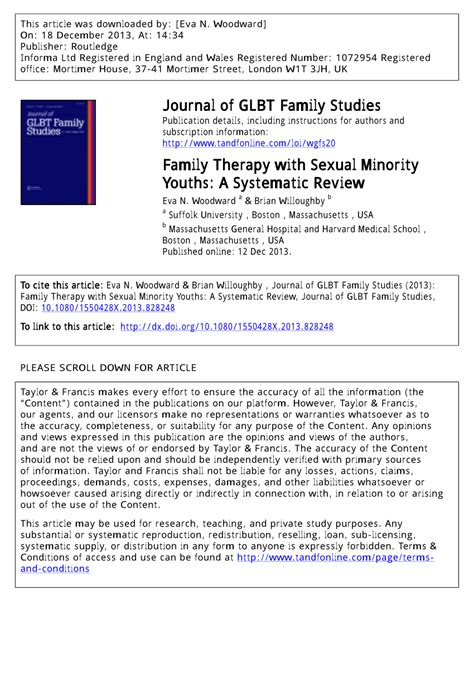 PDF Family Therapy With Sexual Minority Youths A Systematic Review