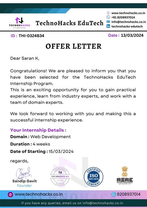 saran k on linkedin technohacksedutechofficial mrsandipgavit internship technohacksedutech…
