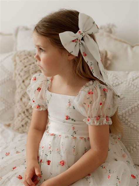 Layla Dress Organza Red Floral Birthday Girl Dress Floral