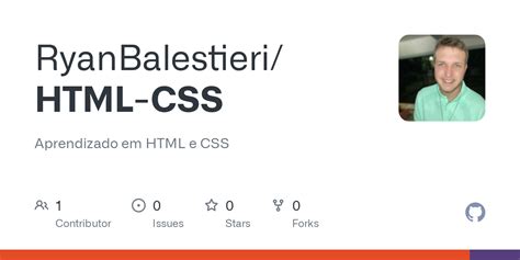 GitHub RyanBalestieri HTML CSS Aprendizado Em HTML E CSS