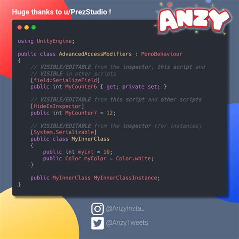 Ive Made A Cheat Sheet For People Struggling With Access Modifiers In Unity Hope It Helps 😄