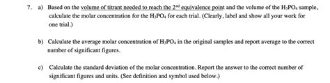 SOLVED: Based on the volume of titrant needed to reach the 2"d equivalence point and the volume ...