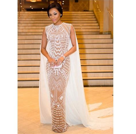 SA TV Personality Bonang Matheba Dazzles In See Through Jeweled Gown Celebrities Nigeria