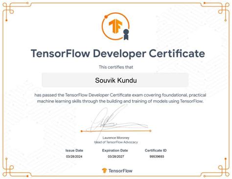 Souvik Kundu On Linkedin Tensorflowcertified Machinelearning