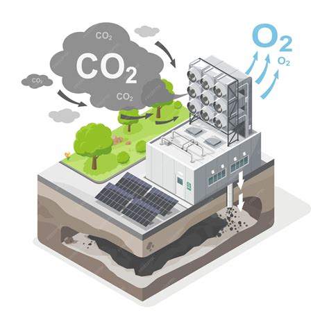 Premium Vector Carbon Capture Co2 Storage Underground Station Eco