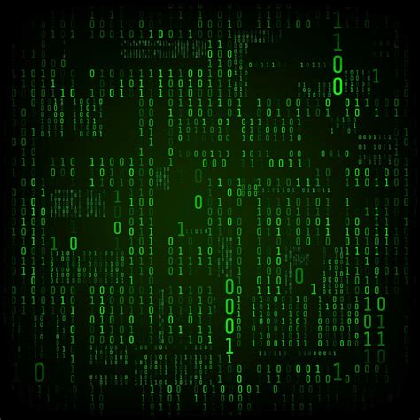 Matrix Of Binary Numbers Binary Computer Code Green Digital Numbers Futuristic Or Sci Fi