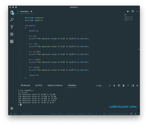 Fabs Function In C With Example CodeVsColor