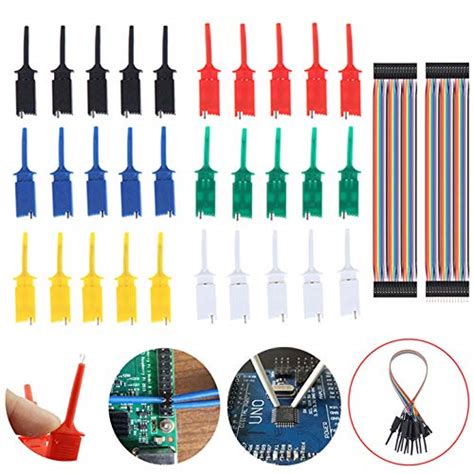 DAOKI 30PCS Test Hook Clip Mini 6 Color For SMD IC Electronic Experiment PCB With Dupont Cable