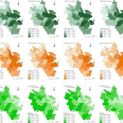 Spatialtemporal Evolution Of The Green Ecology Index Download Scientific Diagram