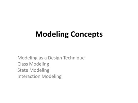 Modeling Concepts Ppt