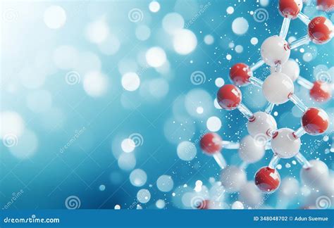 Abstract Molecular Structure Dna Concept Science Illustration With Blue Bokeh Background