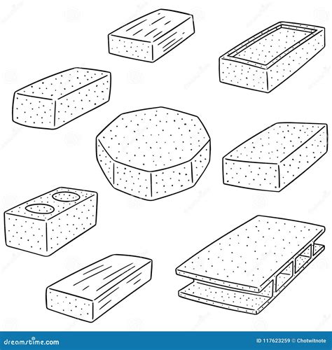 Vector Set Of Concrete Construction Block Stock Vector Illustration Of Decor Building