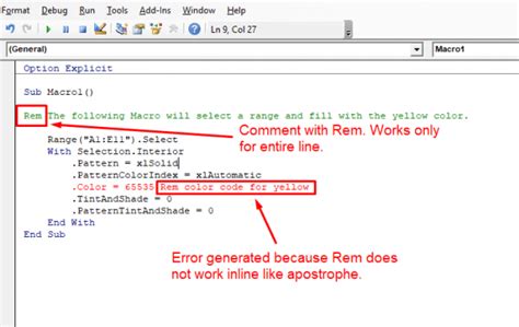 All About Comment Blocks In VBA VBA And VB Net Tutorials Education And Programming Services
