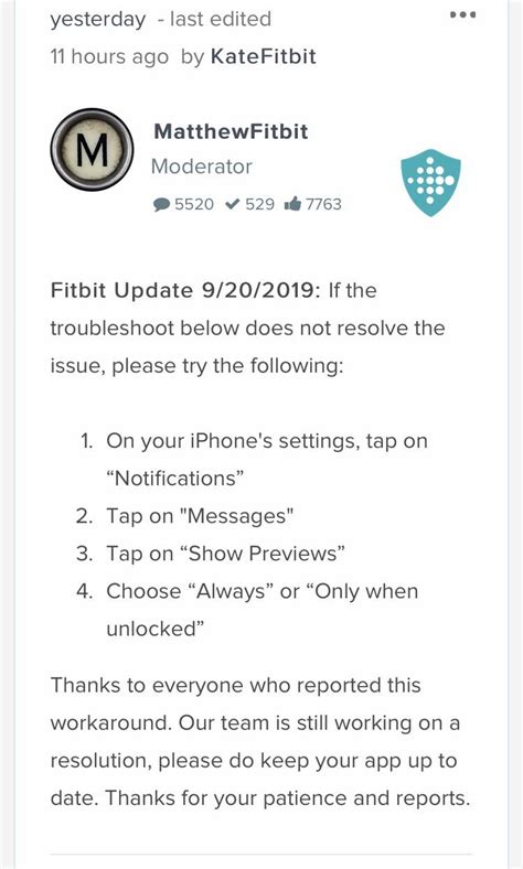 Ios 13 Notification Fix Rfitbit