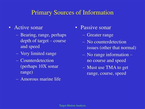 Ppt Target Motion Analysis For The Localization Of Subsurface Targets