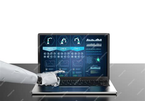 Premium Photo 3d Rendering Robot Working With Notebook Computer